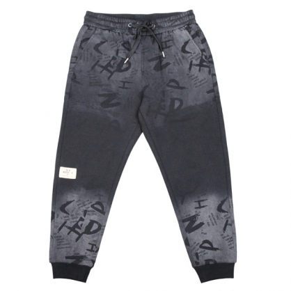 212831棉料漸層布面字母印花羅紋縮口褲 - CLAID品牌商城